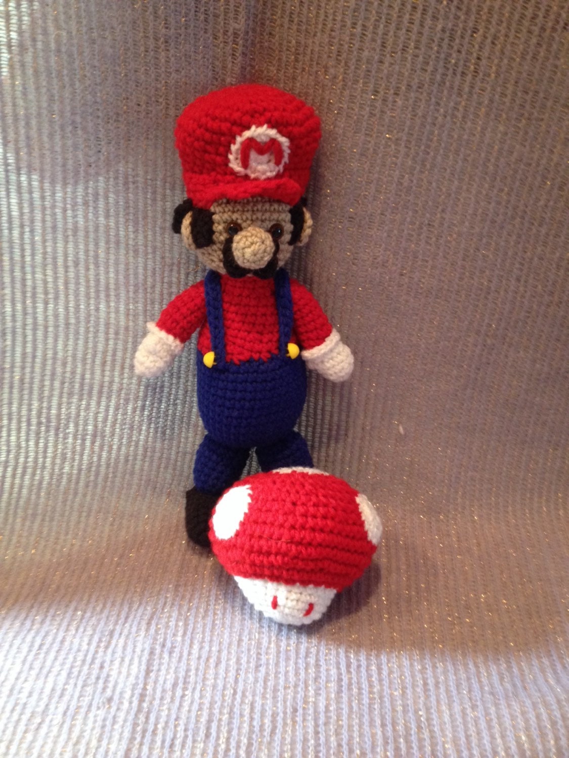 Mario Crochet Plush with Mushroom