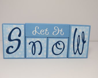 Let it snow blocks | Etsy