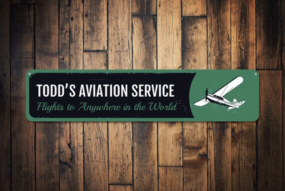 Aviation Service Sign Personalized Pilot Name Sign Metal