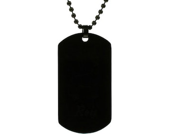 Black dog tag | Etsy