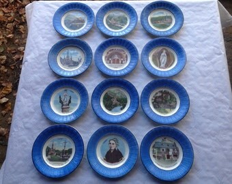 Antique blue plates | Etsy