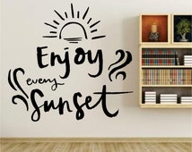 Unique sunset wall decal related items | Etsy