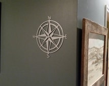 Unique compass wall art related items | Etsy