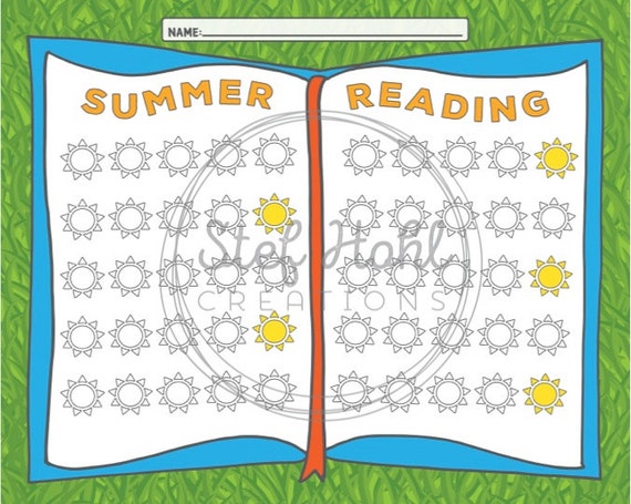 Summer Reading Chart Printable JPEG Instant by StefHohlCreations