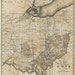 Map Of Ohio OH including county line 1820. Vintage