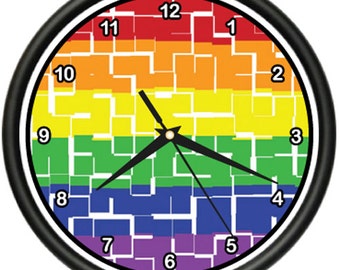 Rainbow wall clock | Etsy