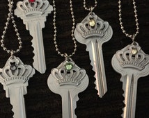 Unique crown key necklace related items | Etsy