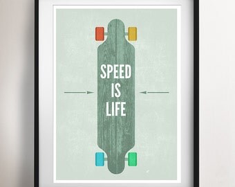 Printable "speed is life", Typography Print, Inspirational Quote ...