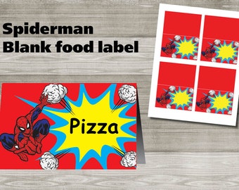 Superhero food label | Etsy