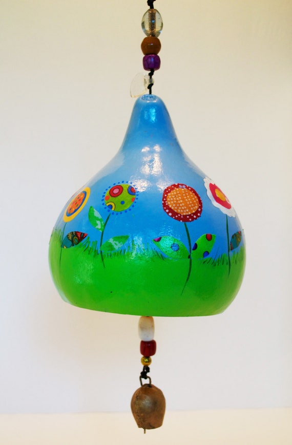 Items similar to Floral Gourd Wind Chime on Etsy