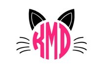Unique cat monogram decal related items | Etsy