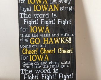 Iowa hawkeye sign | Etsy