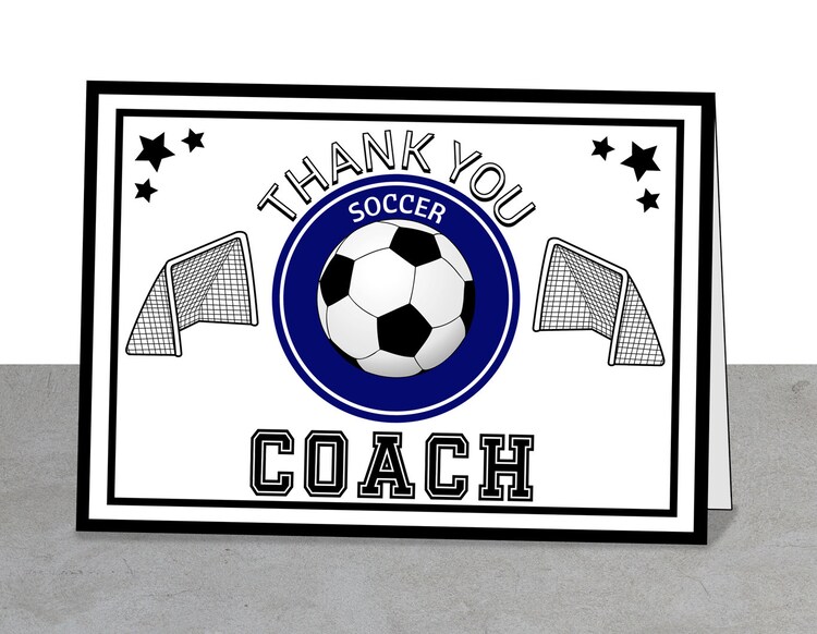 Soccer Thank You Team Card Soccer Note by BlueOwlPrints on Etsy