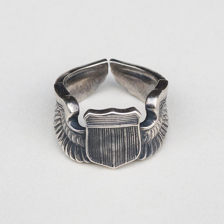WW2 Air Force Pilot Wings Ring | 950 Sterling Silver | USAF Pilot Rings ...