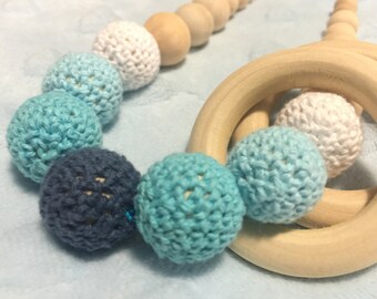 Items similar to knotted statement necklace / beaded teething nursing ...