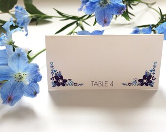 Blue place cards | Etsy