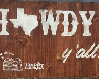 Howdy sign | Etsy