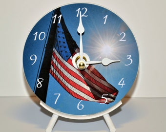 American flag clock | Etsy