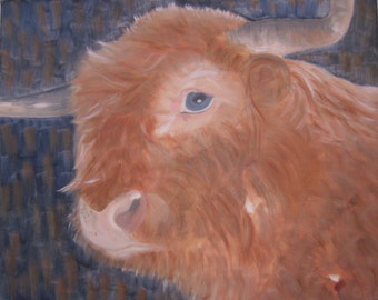 Bull painting | Etsy