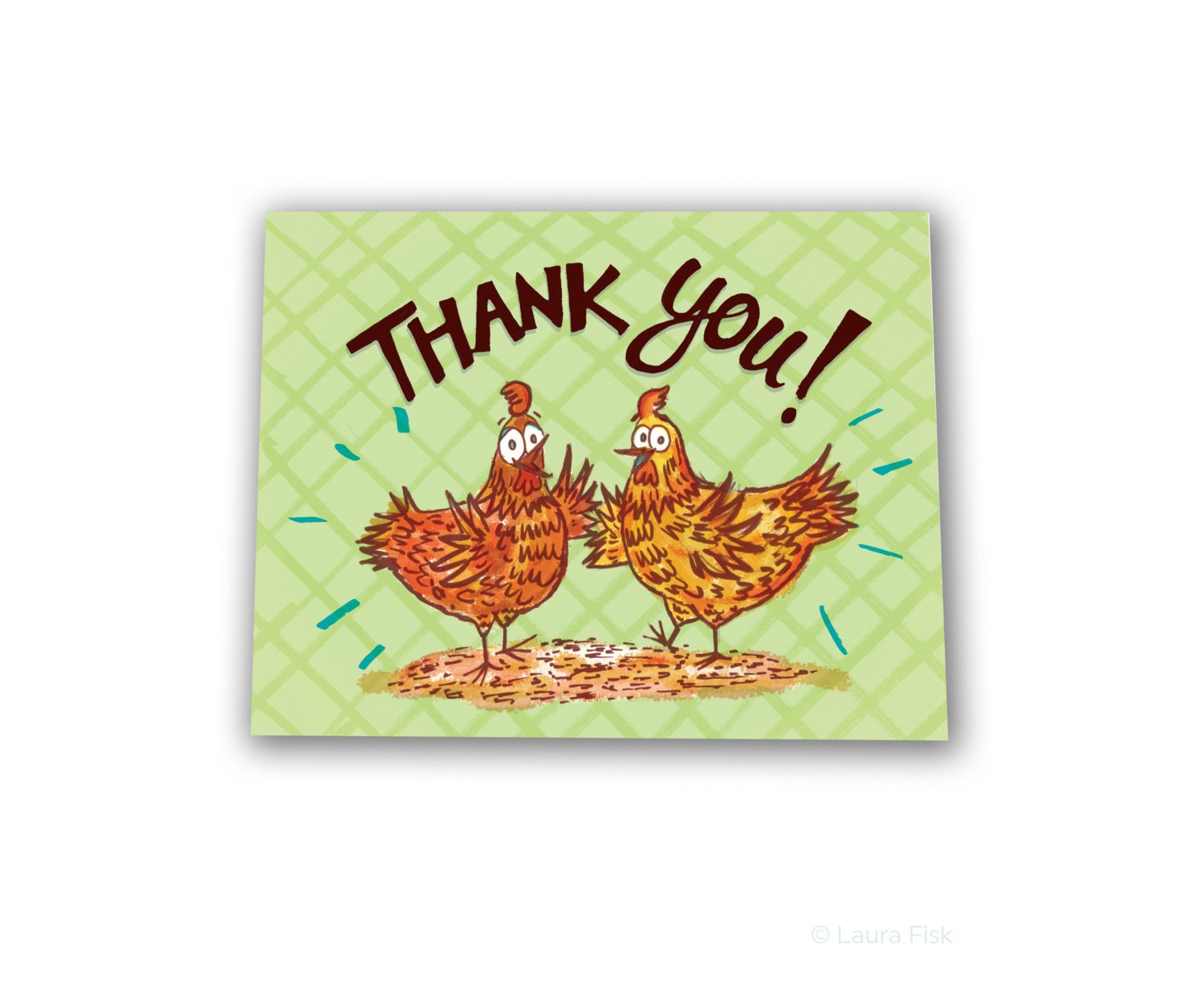Thank you chicken and hen greeting card funny silly chickens