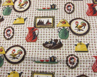 Retro kitchen fabric | Etsy