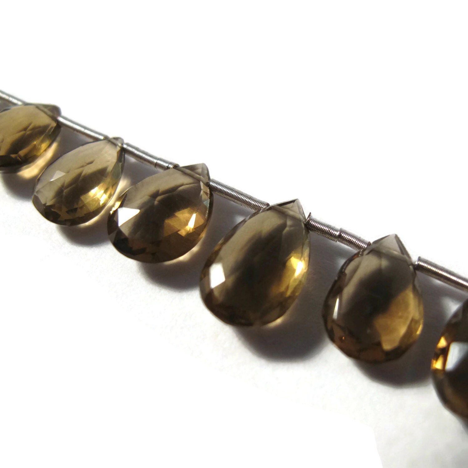 Stunning Beer Quartz Beads 19 Brown Gemstones Top by LillysBeadBox