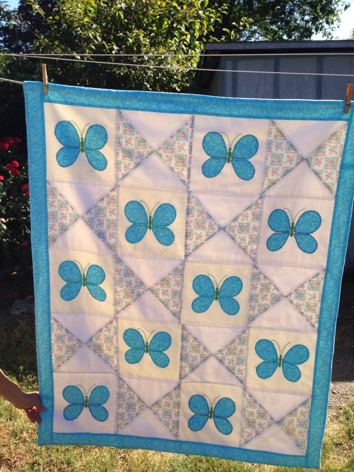 Handmade Butterfly Quilt