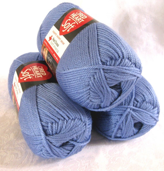 Red Heart Soft PERIWINKLE blue yarn medium worsted by crochetgal