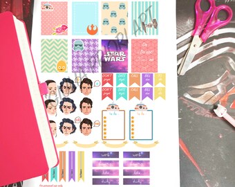 STAR WARS Kylo Ren BB8 and Rey Floral Prints by GiuliaPrioriArt
