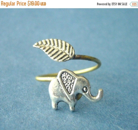 Elephant wrap ring, adjustable ring, animal ring, silver ring ...