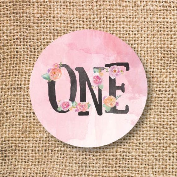 First Birthday Favor Tag Circles Girl Pink One 1st Birthday