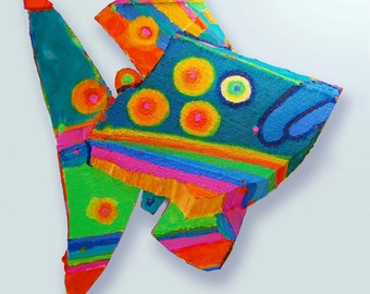 Whimsical Funky Fish Art Print Colorful Creative by FISHeFISH