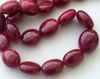 Ruby beads necklace | Etsy