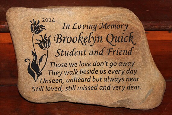 Hand Engraved Rock Custom Memorial LARGER