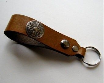 Black Leather Key Fob Snap Loop for Belt or by BirchCreekLeather