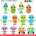 Colorful Robots Clip art and Digital Paper Set Robot
