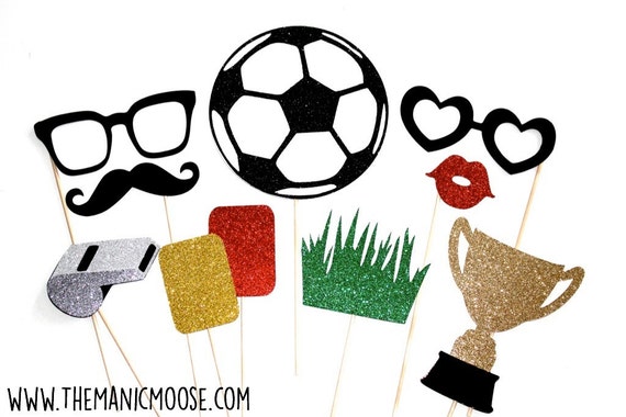Soccer Photo Booth Prop Set 10 piece set Birthdays