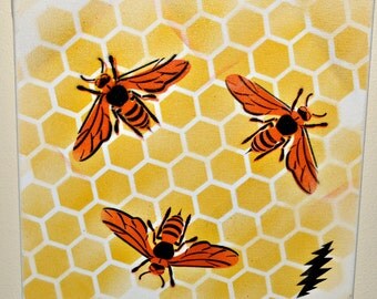 Honeycomb painting | Etsy