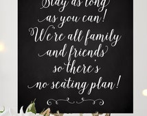 Unique no seating plan sign related items | Etsy
