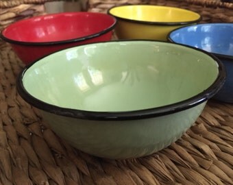 Yellow enamelware | Etsy