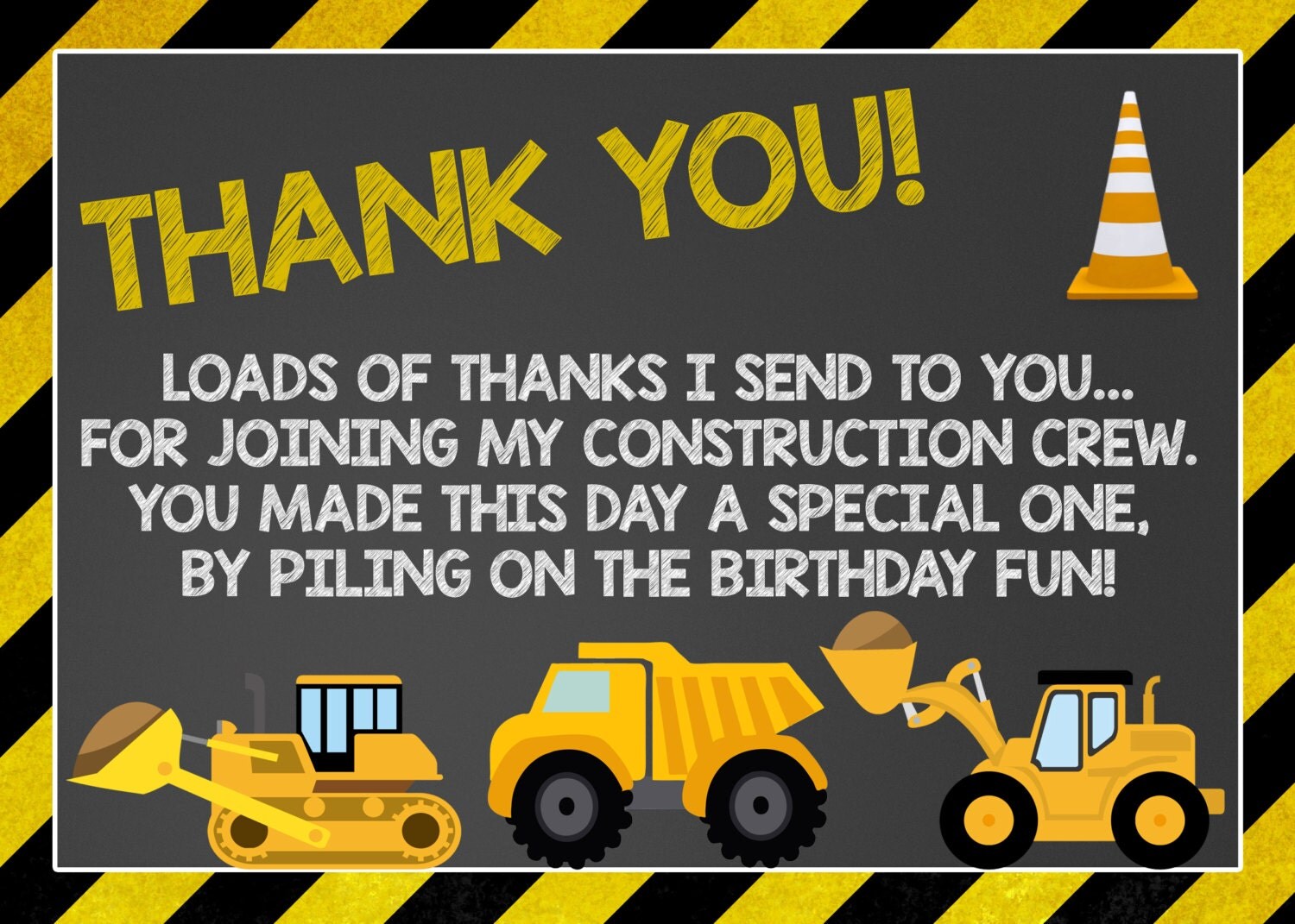 Construction Thank You Tags Construction Favor Tags