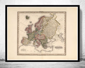 Old World Map Atlas Vintage World Map 1851 by OldCityPrints