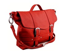 Unique red leather satchel related items | Etsy