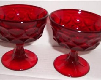 Red depression glass | Etsy