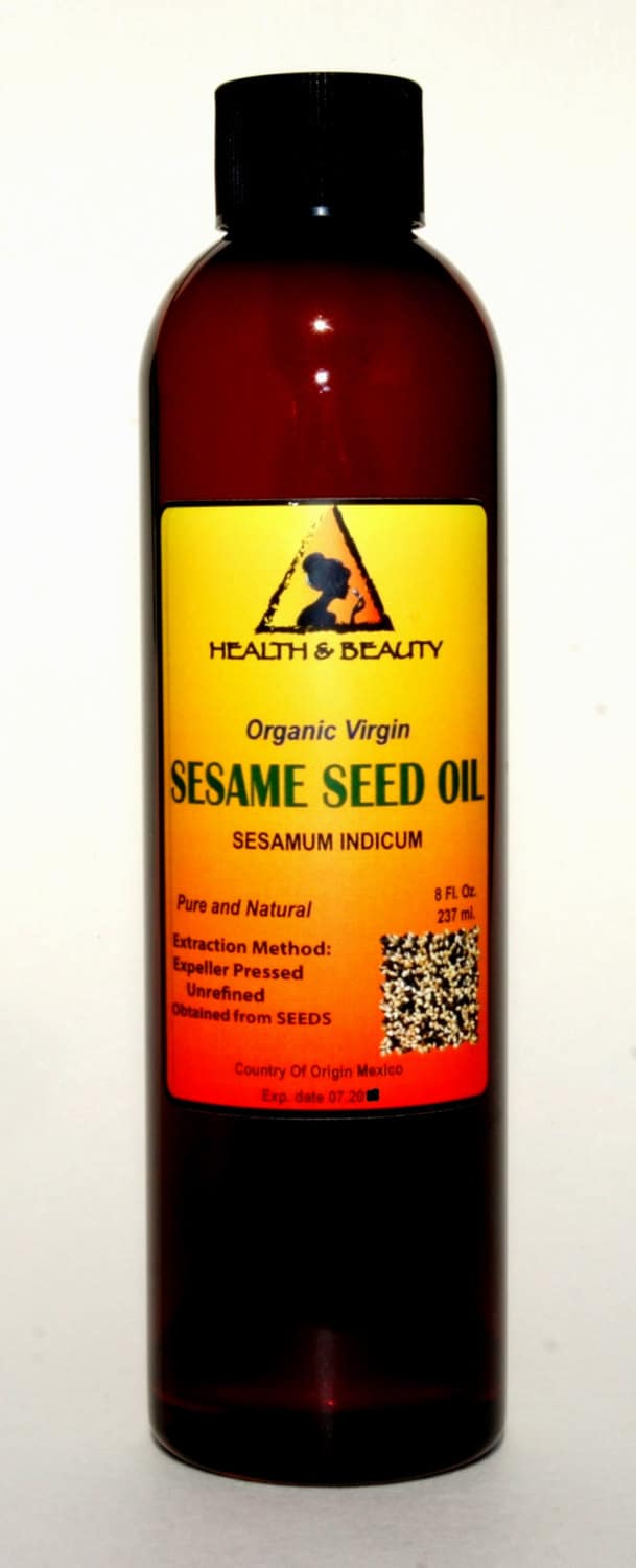 8 oz SESAME OIL UNREFINED Organic Carrier Expeller by HBOilsCenter