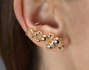 14k gold ear cuff | Etsy