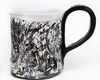 Sgraffito mug | Etsy