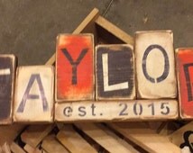Popular items for wood block letters on Etsy