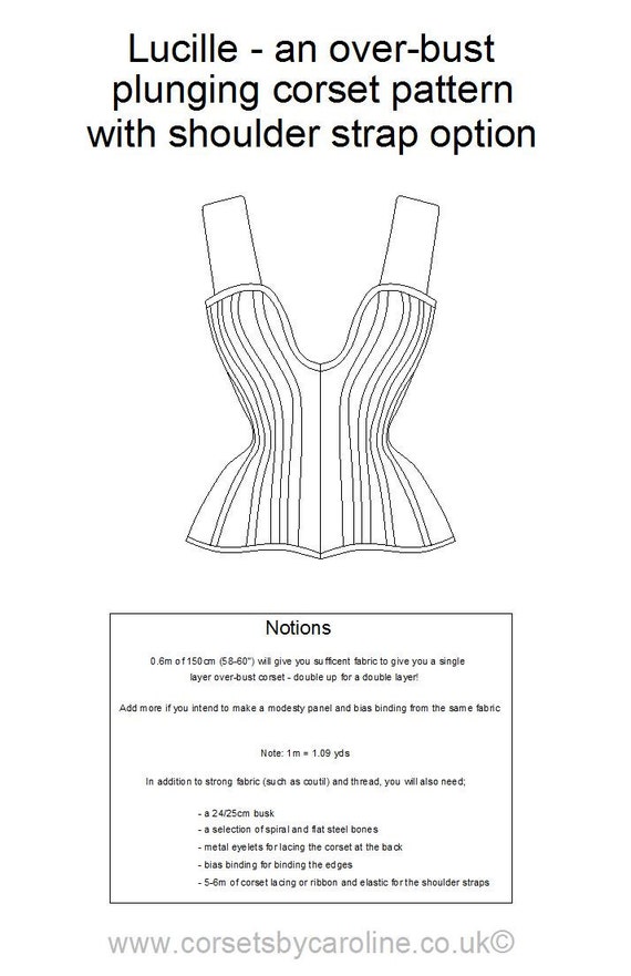 Corset Pattern Lucille a modern 16 panel over-bust