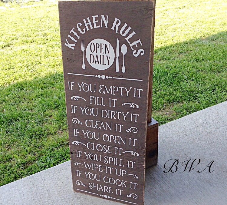 Kitchen rules sign kitchen signs kitchen by BlessedwithAccents